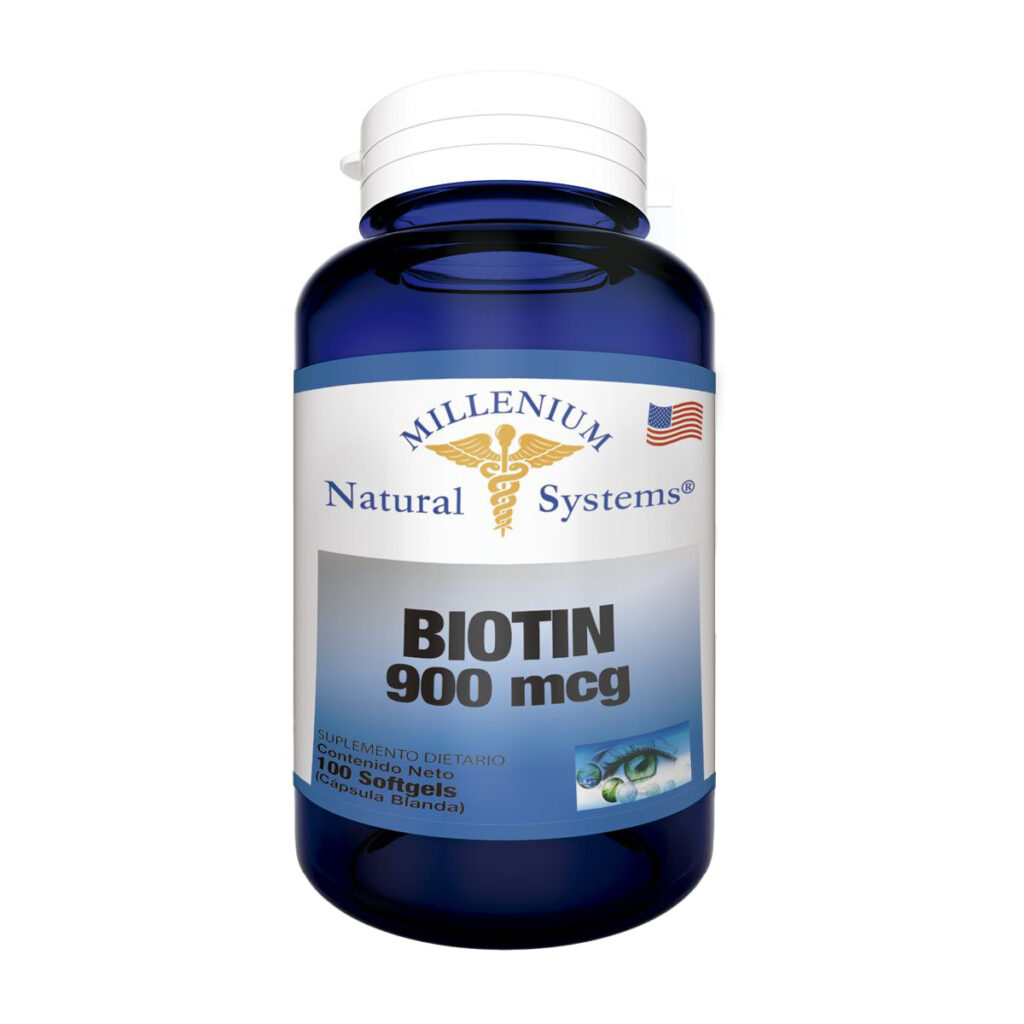 BIOTIN 900 MG X 100 SOFTGELS (Millenium Natural Systems) – Natural + Mente