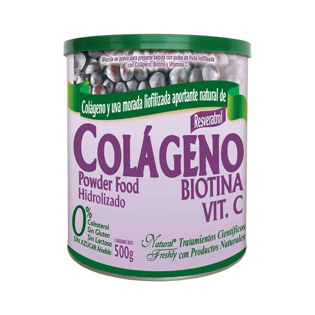 COLAGENO CON RESVERATROL POLVO X 500 GR (Natural Freshly) – Natural + Mente